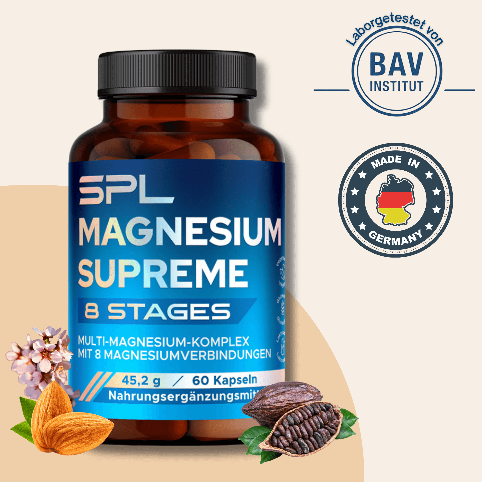 Magnesium Komplex mit 8 Magnesiumformen | gut verträglich | SPL Magnesium